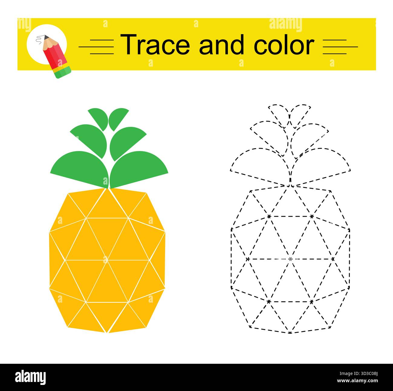 Educational games for kids. Trace and color Stock Vector Image & Art ...