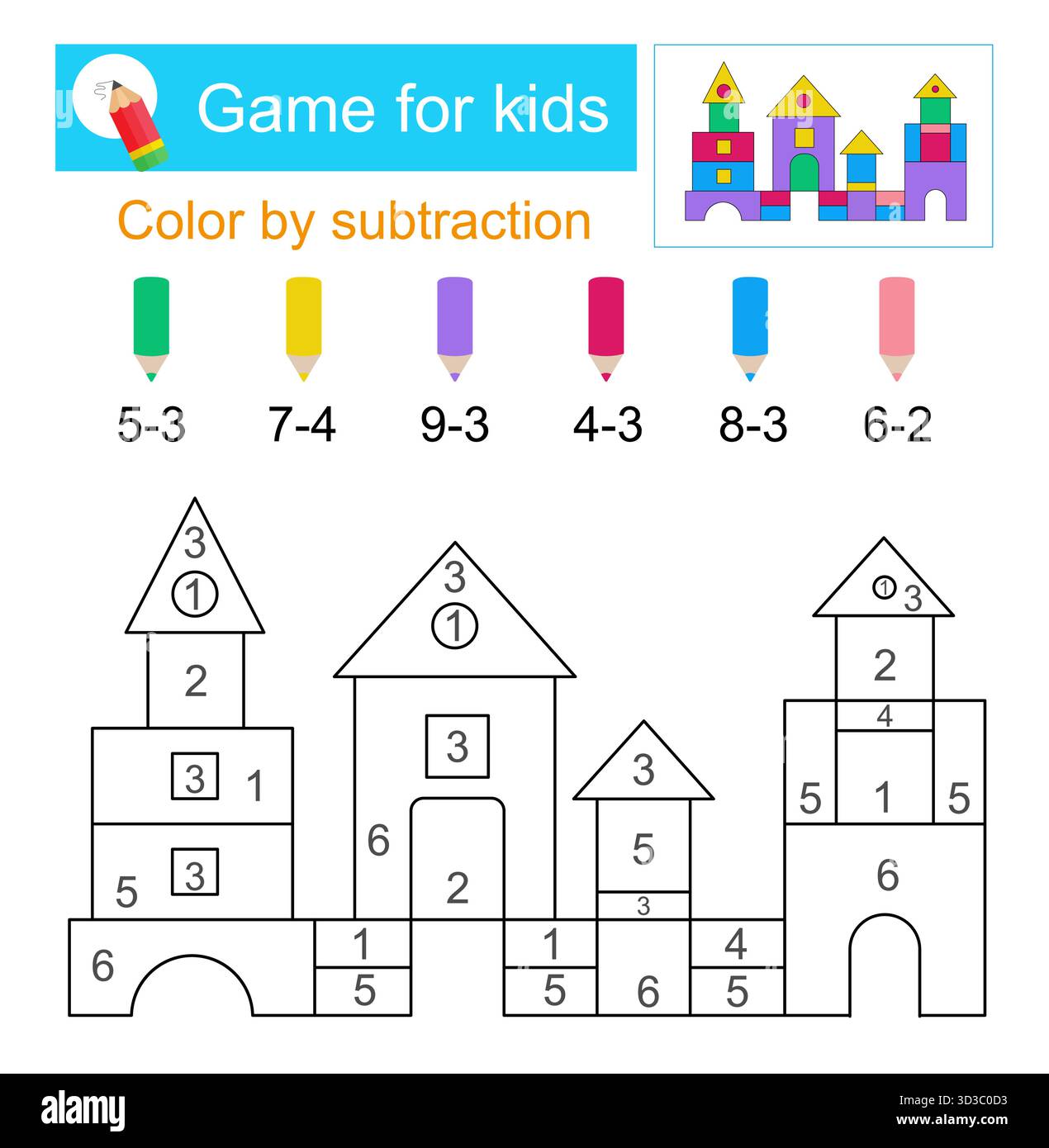 Color subtraction math activity Stock Vector Images - Alamy