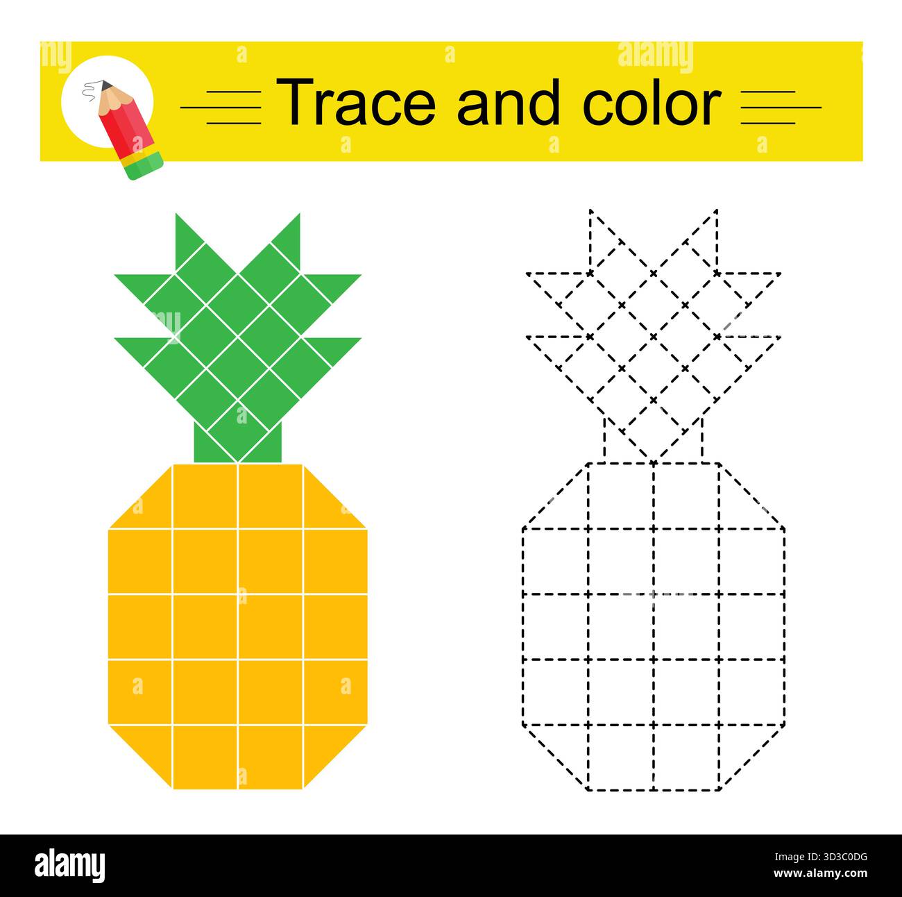Educational games for kids. Trace and color Stock Vector Image & Art ...