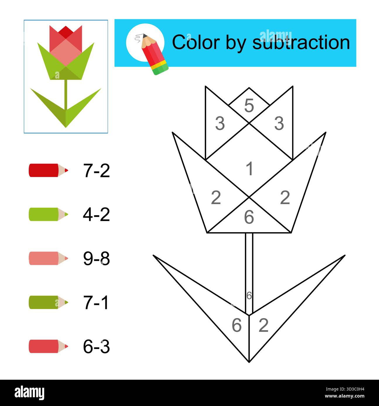 Learning color red educational Stock Vector Images - Alamy