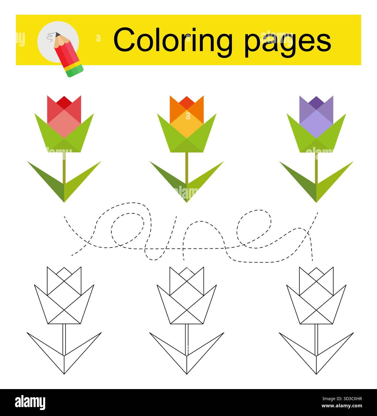 Vector coloring pages happy Cut Out Stock Images & Pictures - Alamy
