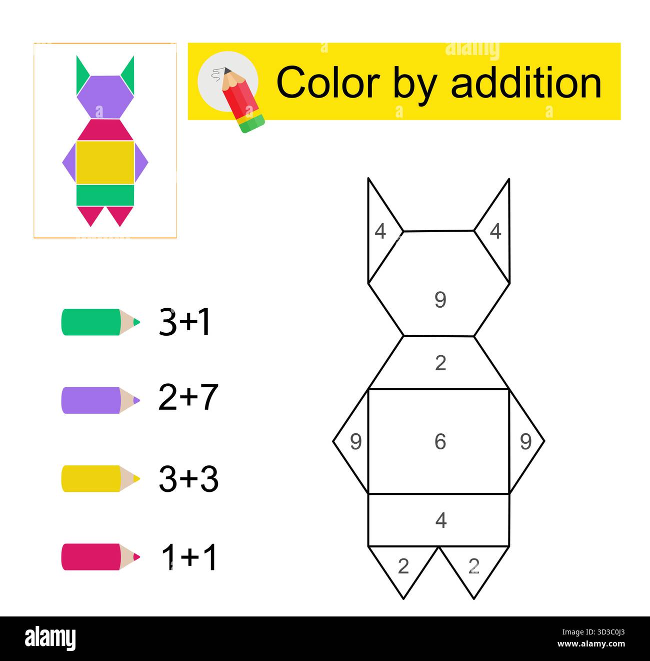 Color addition math activity Cut Out Stock Images & Pictures - Alamy