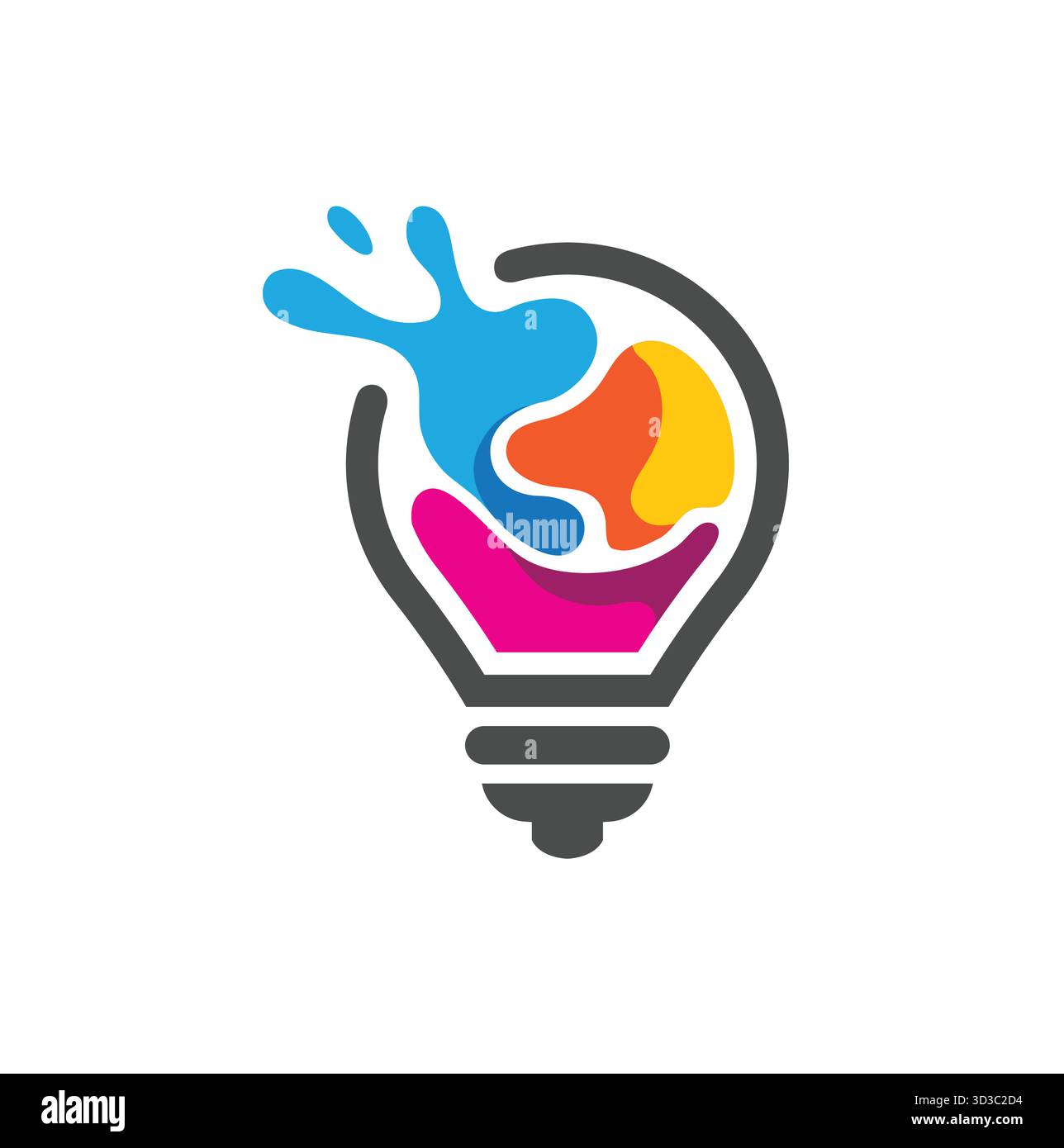 Creative Colorful Lamp Logo, Color Splashes Vector Symbol Design Icon ...