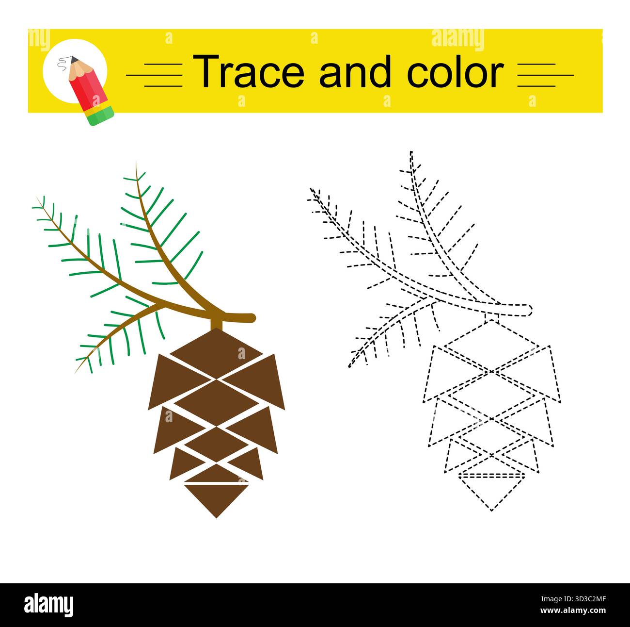 Trace and color. Educational games for kids Stock Vector Image & Art ...