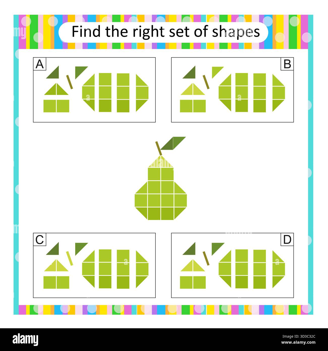 Educational games for children. Find correct set of shapes Stock Vector ...