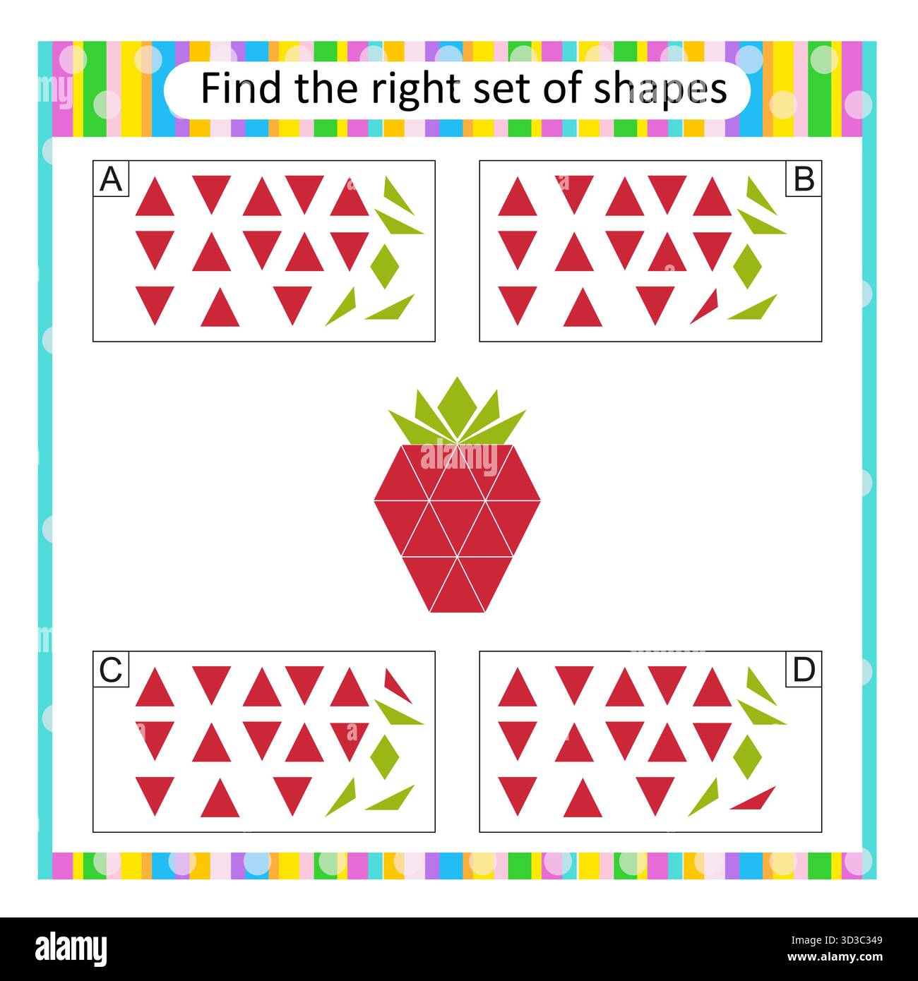 Educational games for kids. Find correct set of shapes Stock Vector ...