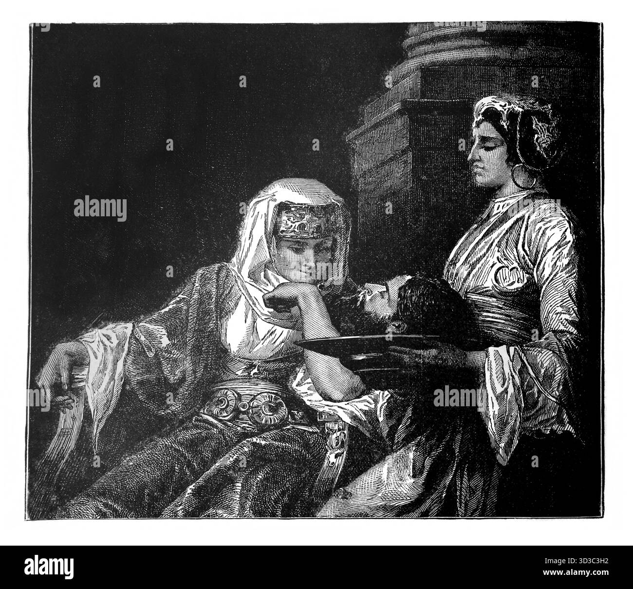 Illustration of Queen Herodias receiving the Head of John the Baptist ...