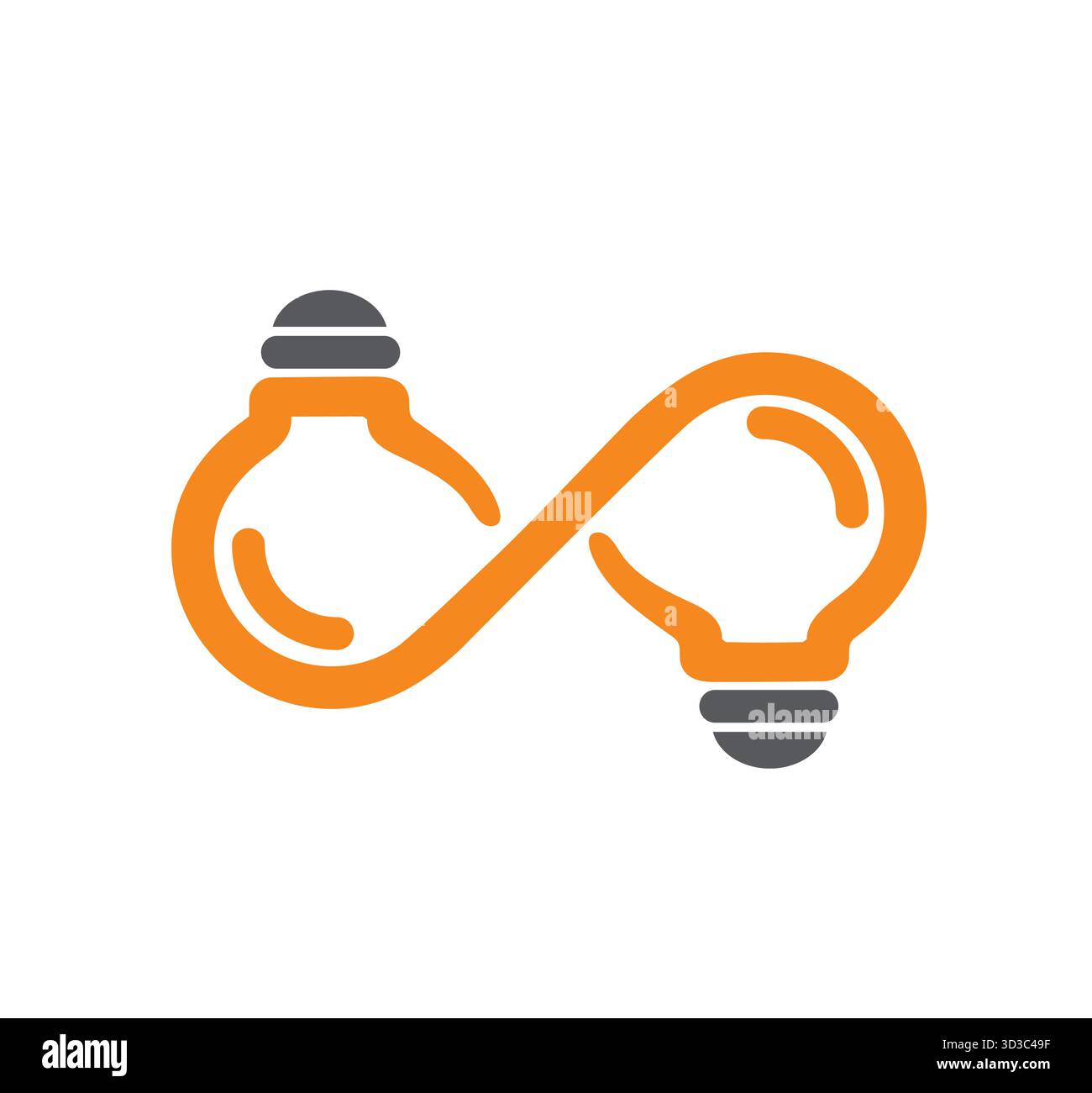 Infinite Lightbulb Logo Electric Idea Symbol, Electricity Lamp Vector ...