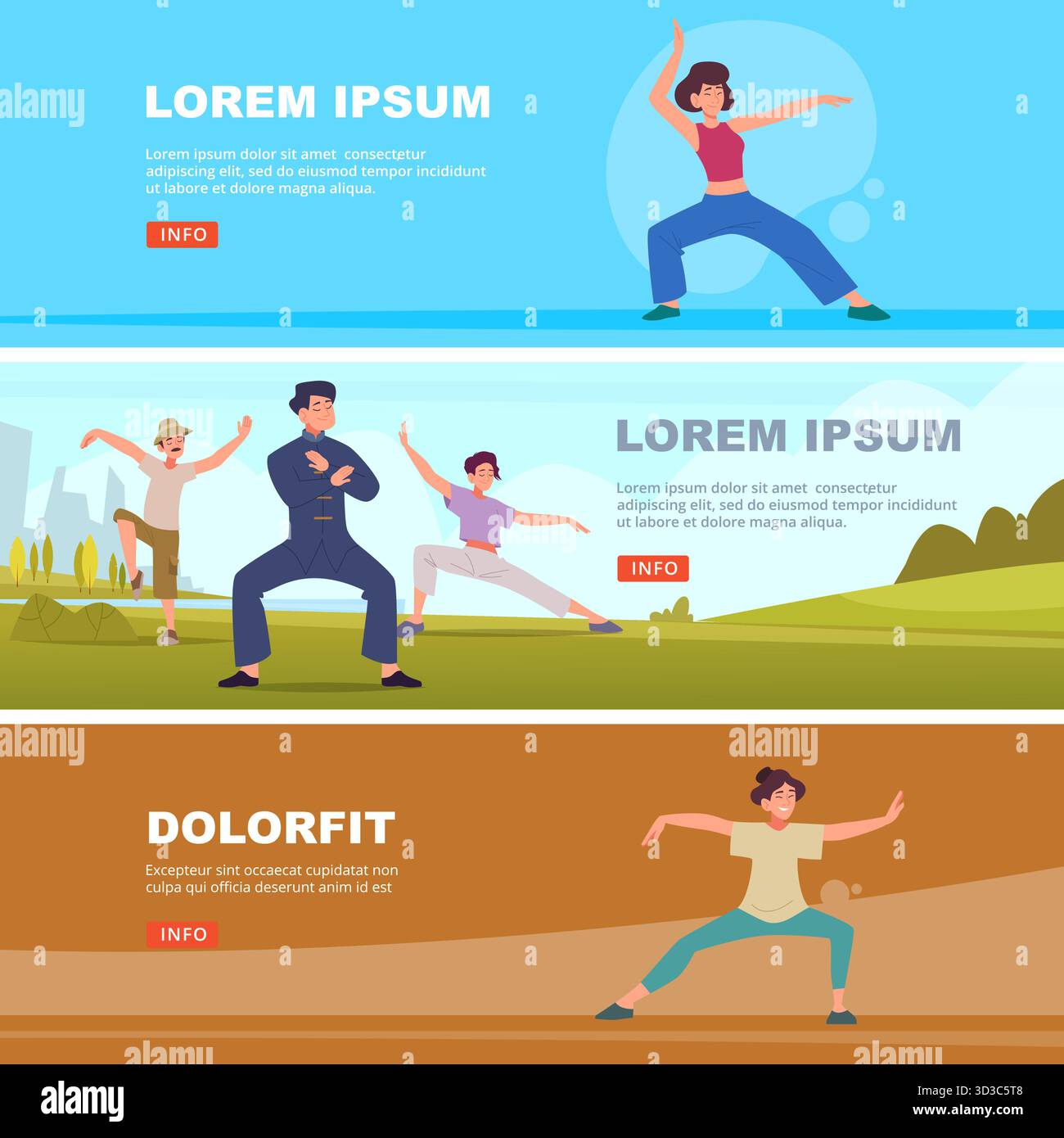 Tai chi banners. asian martial arts training characters outdoor ...