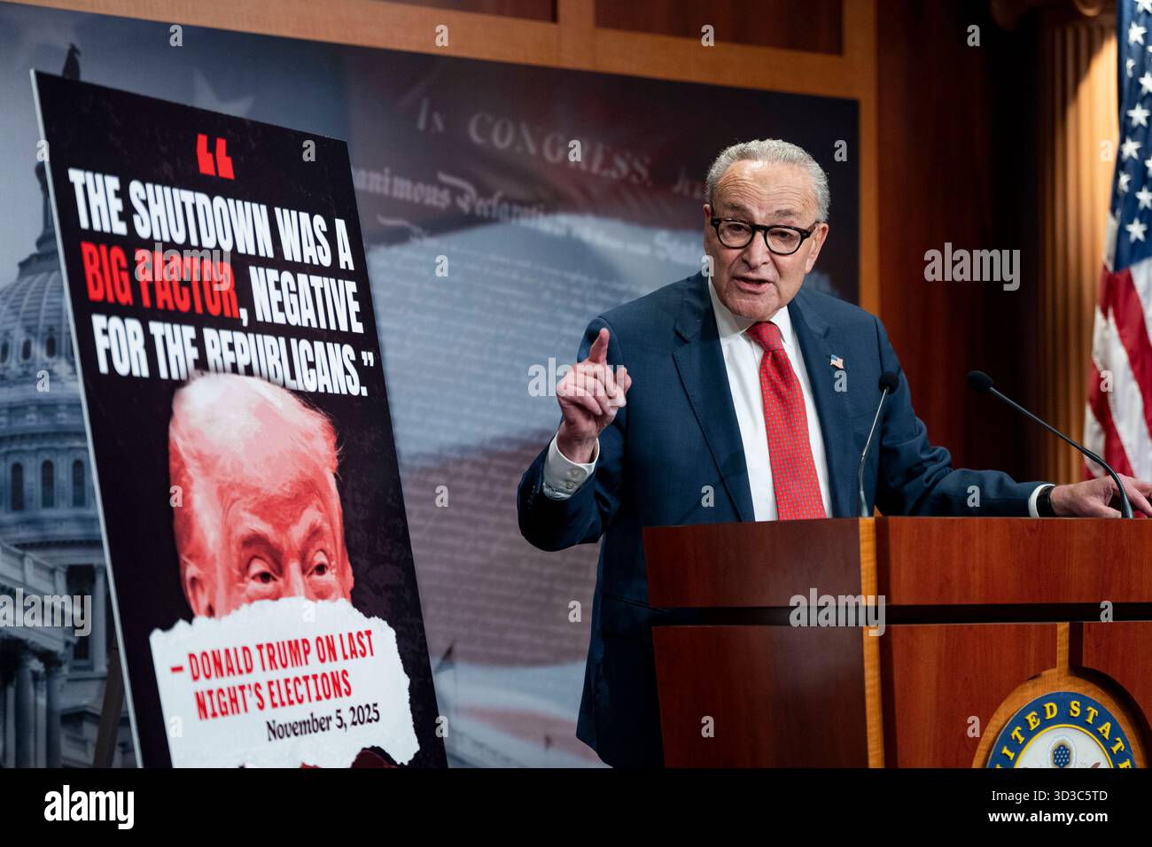 Senate Minority Leader Chuck Schumer, D-NY, speaks during a press ...