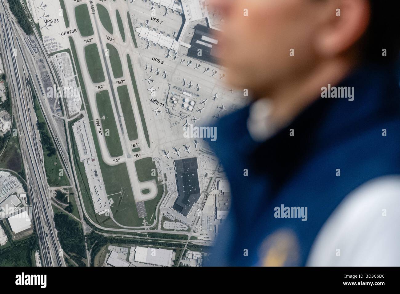 A map of SDF is seen during a press conference in the Louisville ...