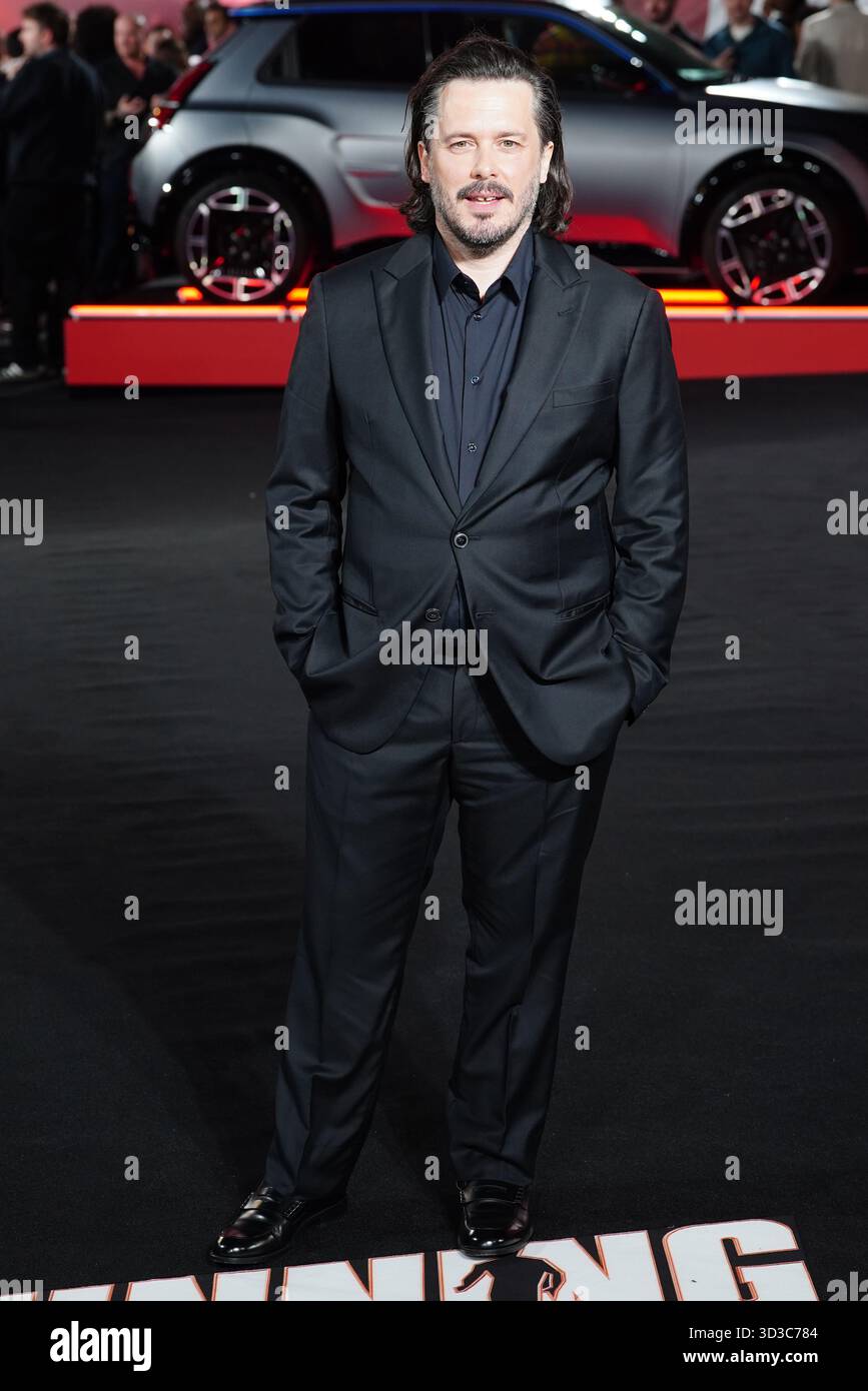Edgar Wright attending the Running Man UK premiere at Odeon Luxe in ...