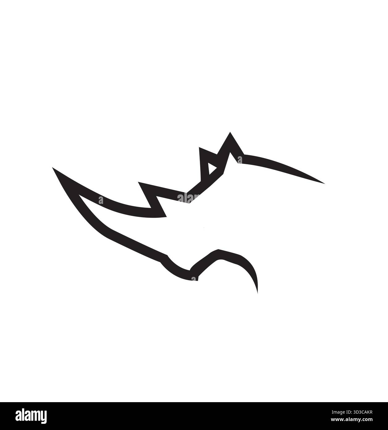 Rhino head logo lines vector symbol design icon illustration Stock ...