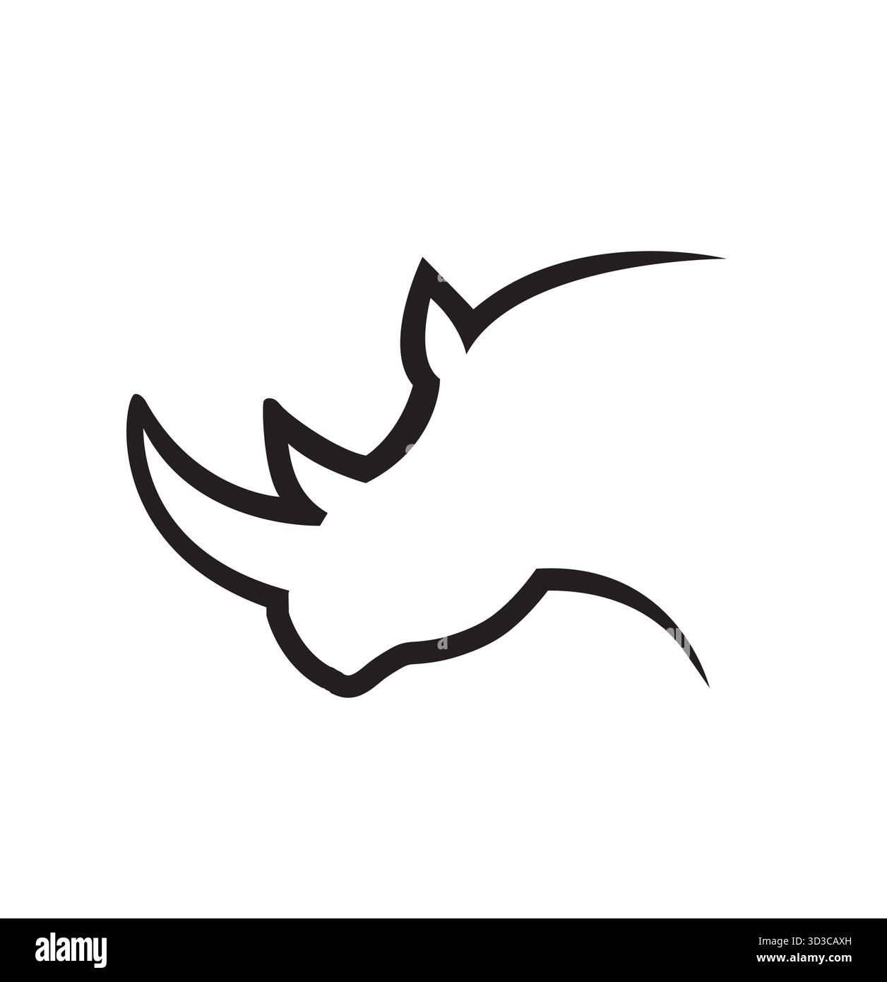 Rhino head logo lines vector symbol design icon illustration Stock ...