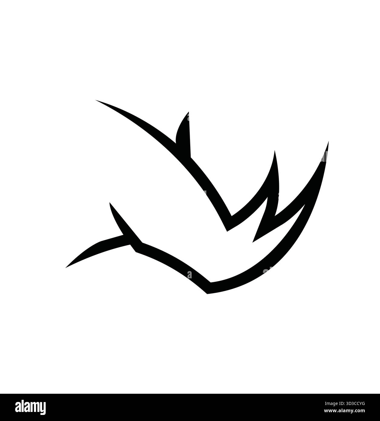 Rhino head logo lines vector symbol design icon illustration Stock ...