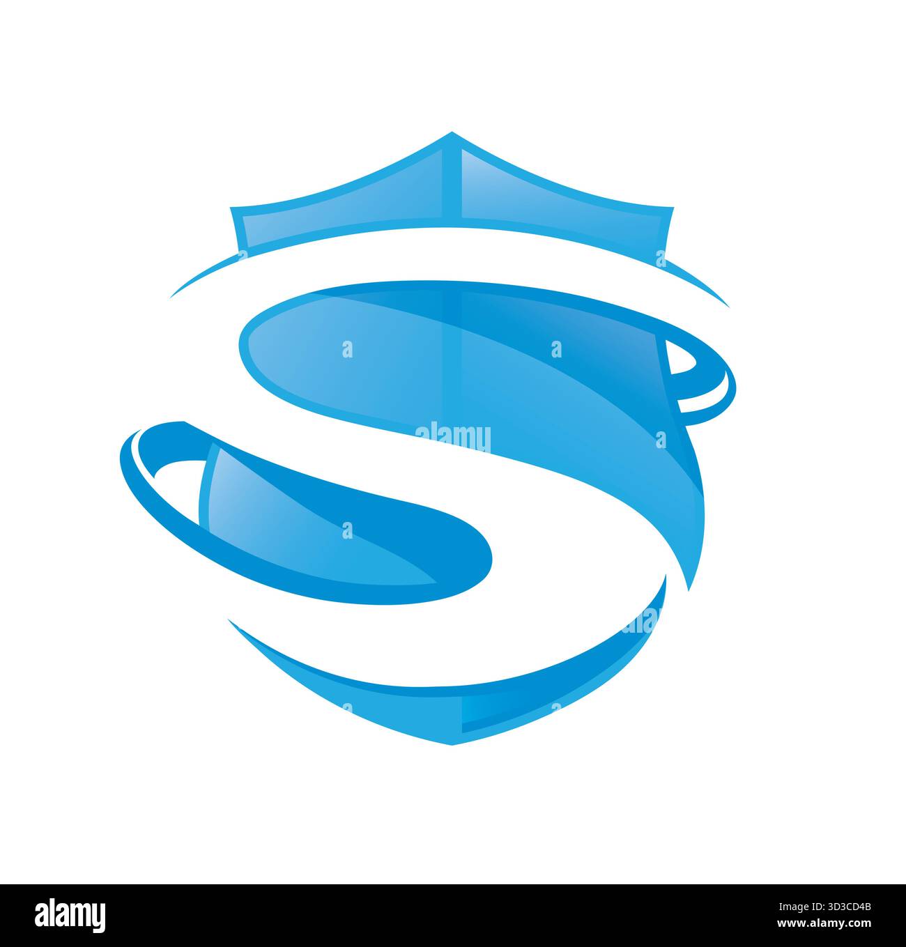 Blue Shield and letter S Logo Vector Design Icon Stock Vector Image ...