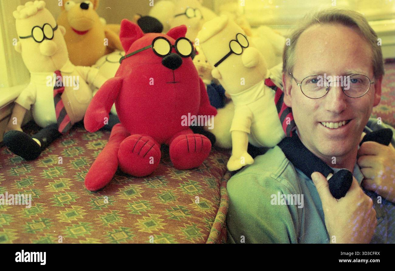 Cartoonist Scott Adams, the creator the "Dilbert" comic series, poses ...
