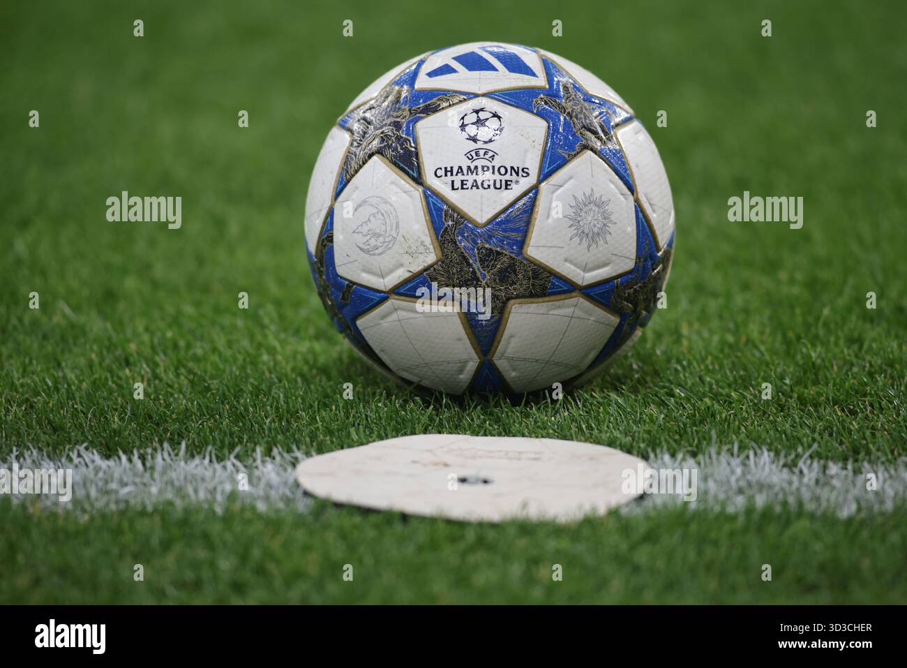 A general view of a UCL match ball during the UEFA Champions League ...