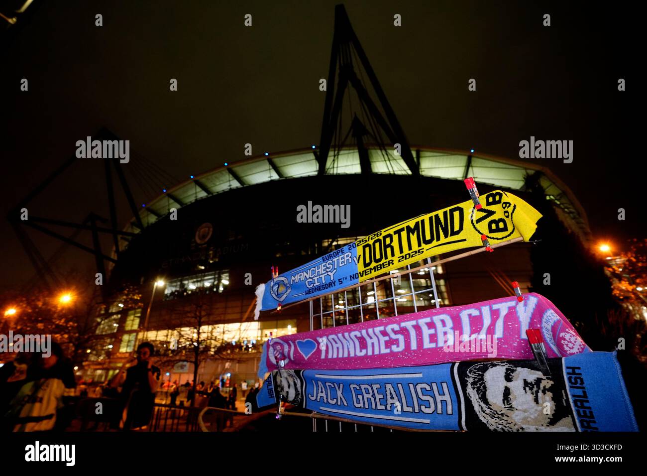 A merchandise stall at the Etihad Stadium, Manchester. Picture date ...