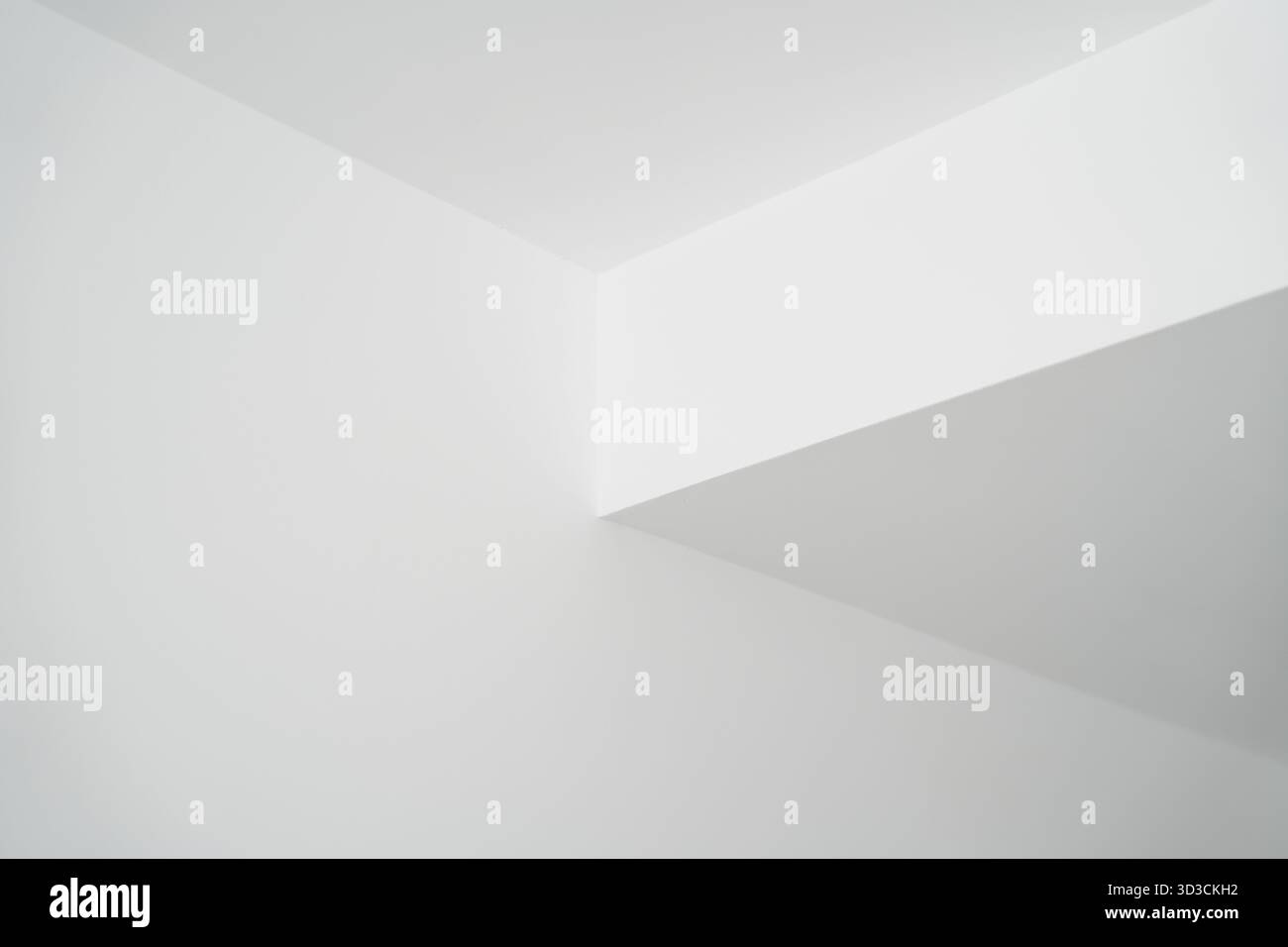 Minimal architecture interior with clean white geometric corner design ...