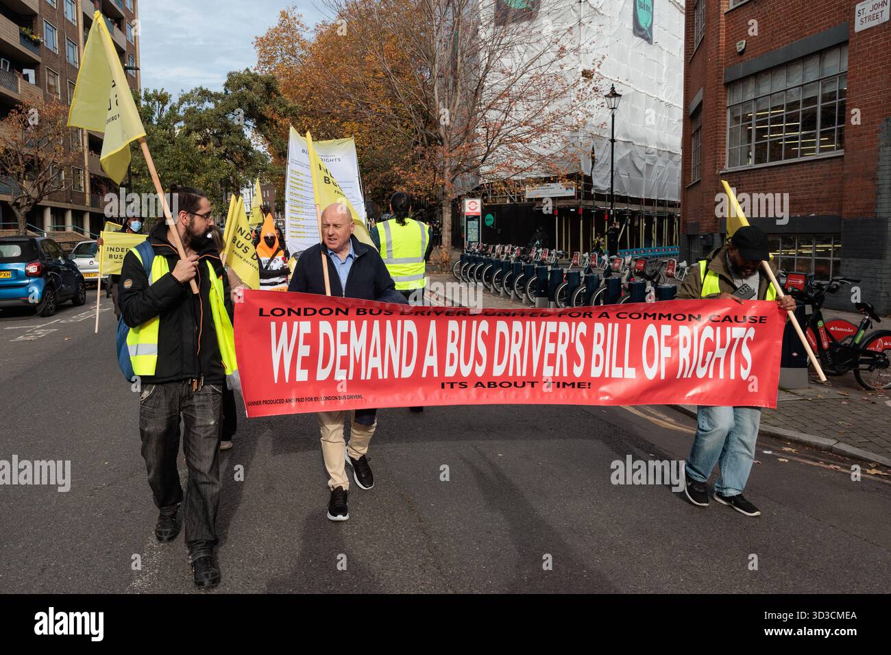 London, UK. 5th November, 2025. Bus drivers from Independent Bus ...