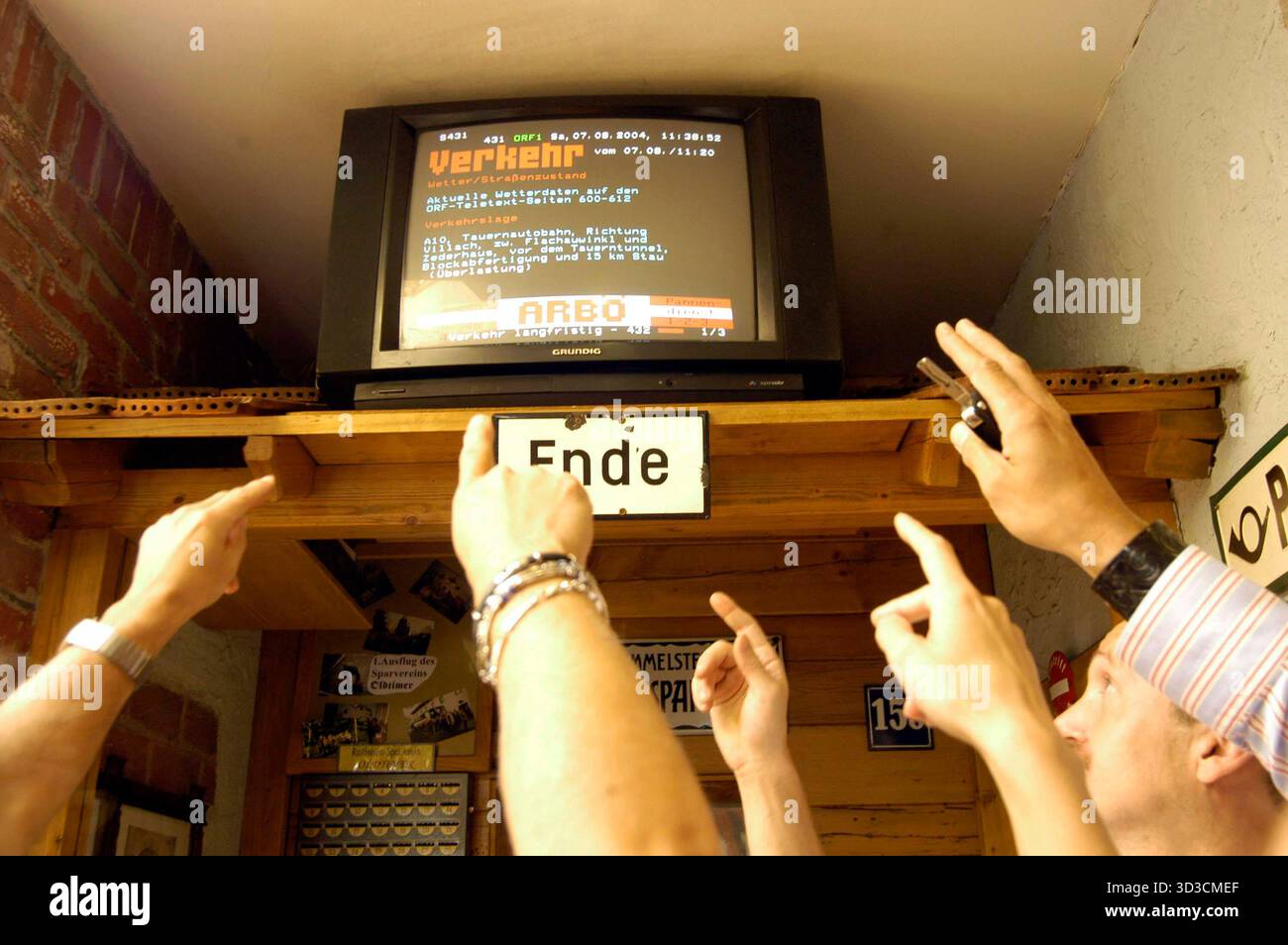 a traffic congestion warning road sign standing on the street traffic ...