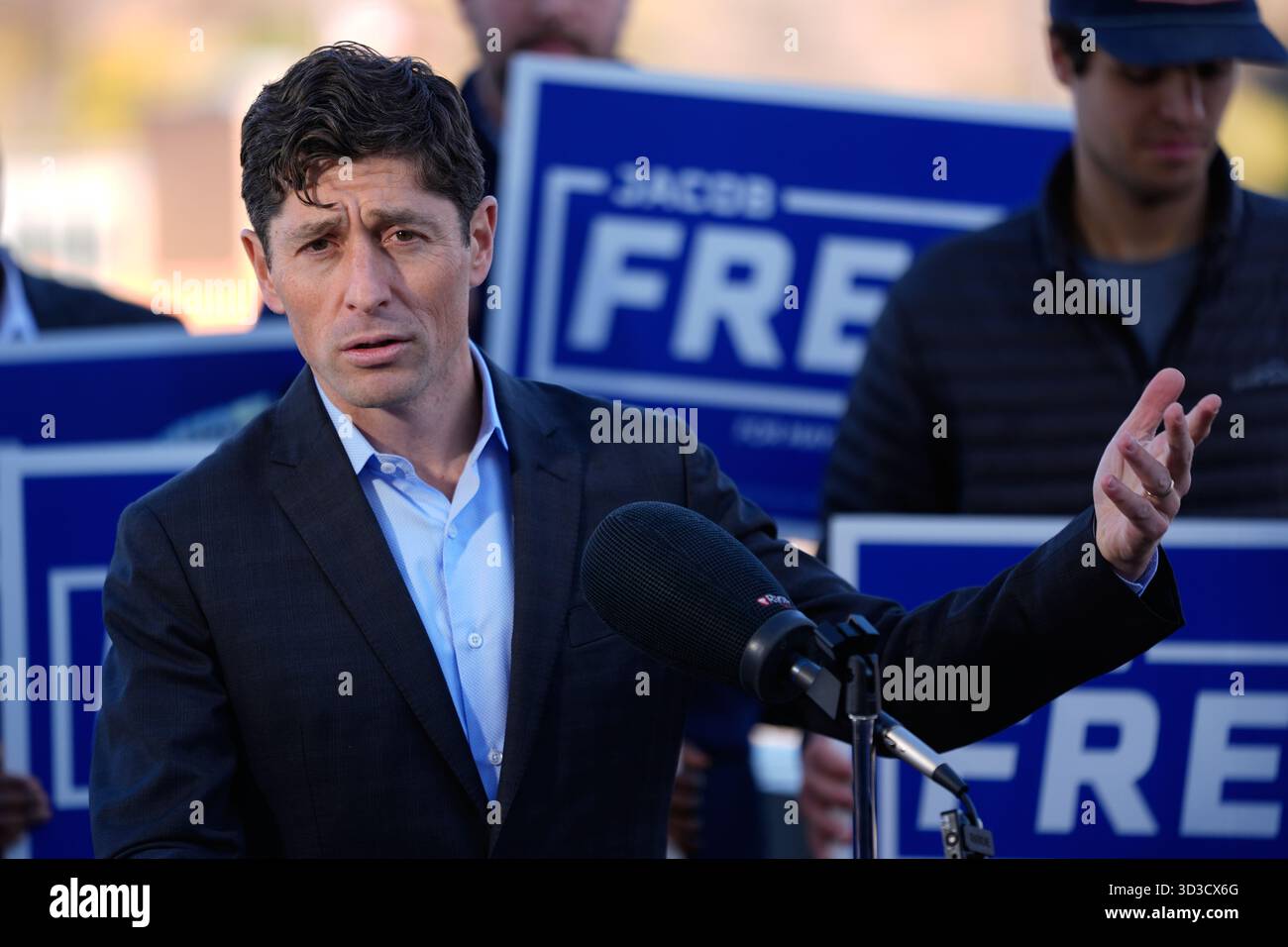Minneapolis Mayor Jacob Frey talks during a news conference after his ...
