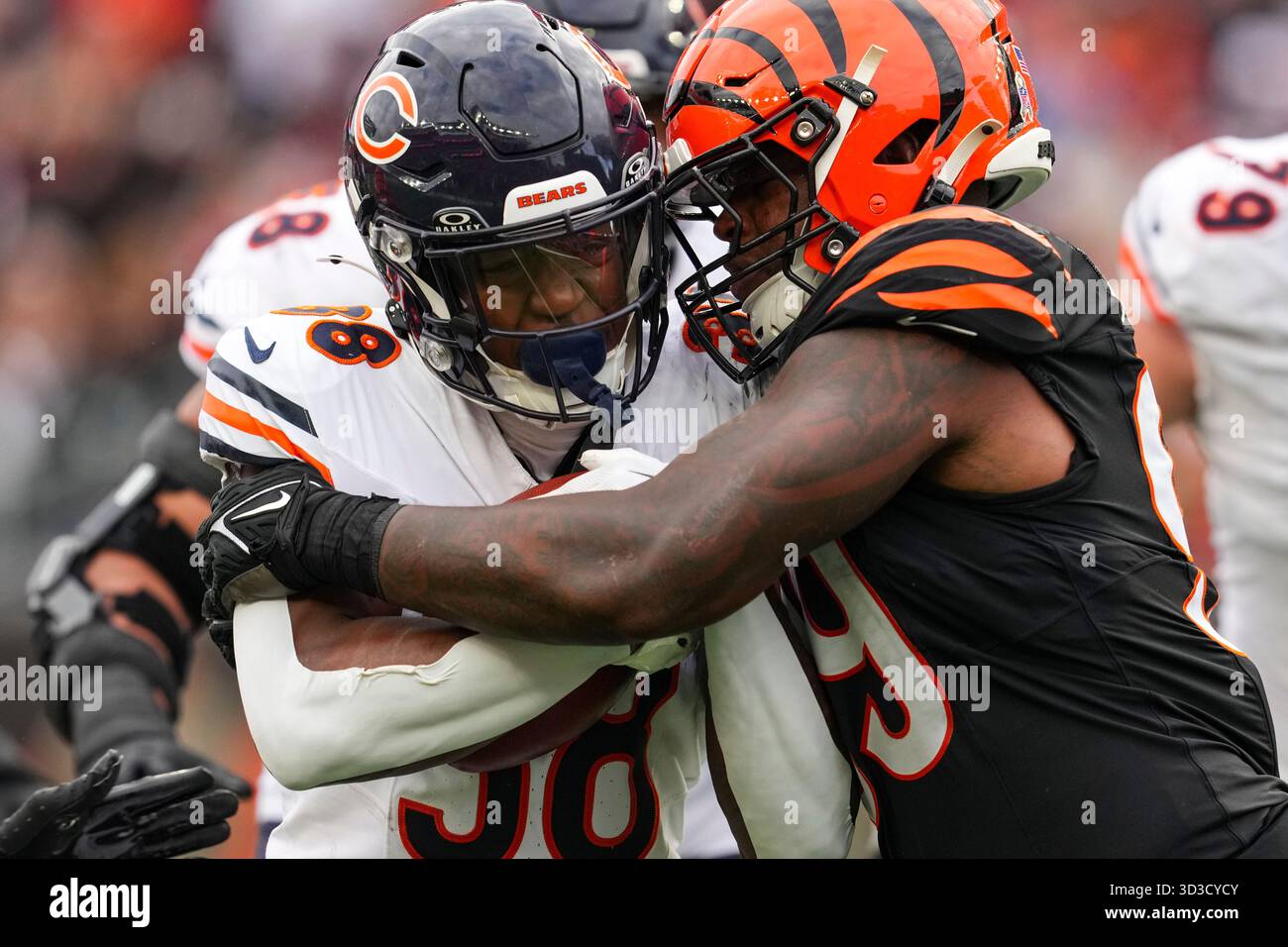 Chicago Bears running back Brittain Brown (38) is tackled by Cincinnati ...