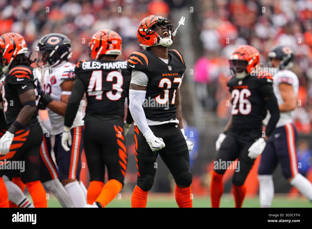 Cincinnati Bengals safety PJ Jules (37) reacts during an NFL football ...