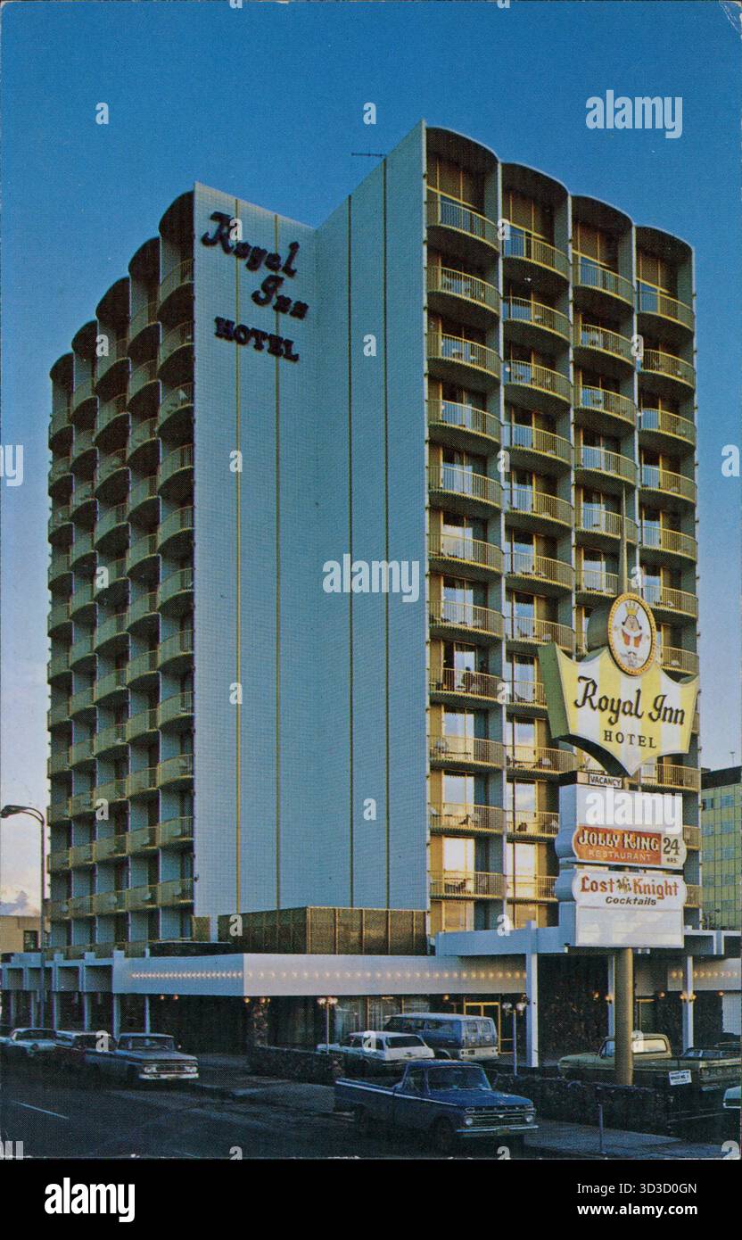 Postcard of the Royal Inn Hotel, featuring its modern architectural ...