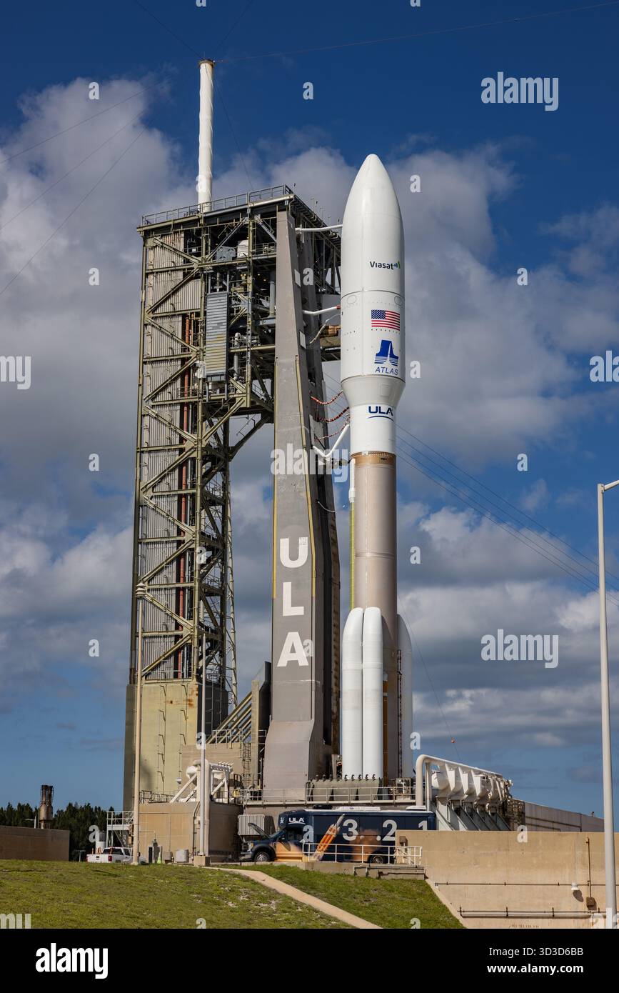 With weather at 95% Go For Launch the ULA Atlas V 551 rocket stands ready for liftoff with ...