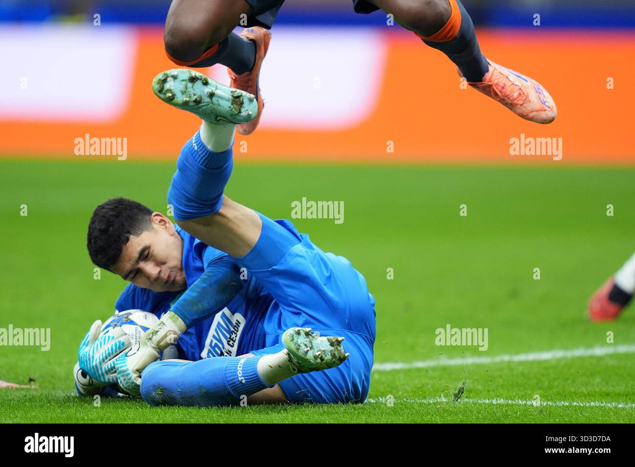 Kairat's goalkeeper Temirlan Anarbekov during the Uefa Champions League ...