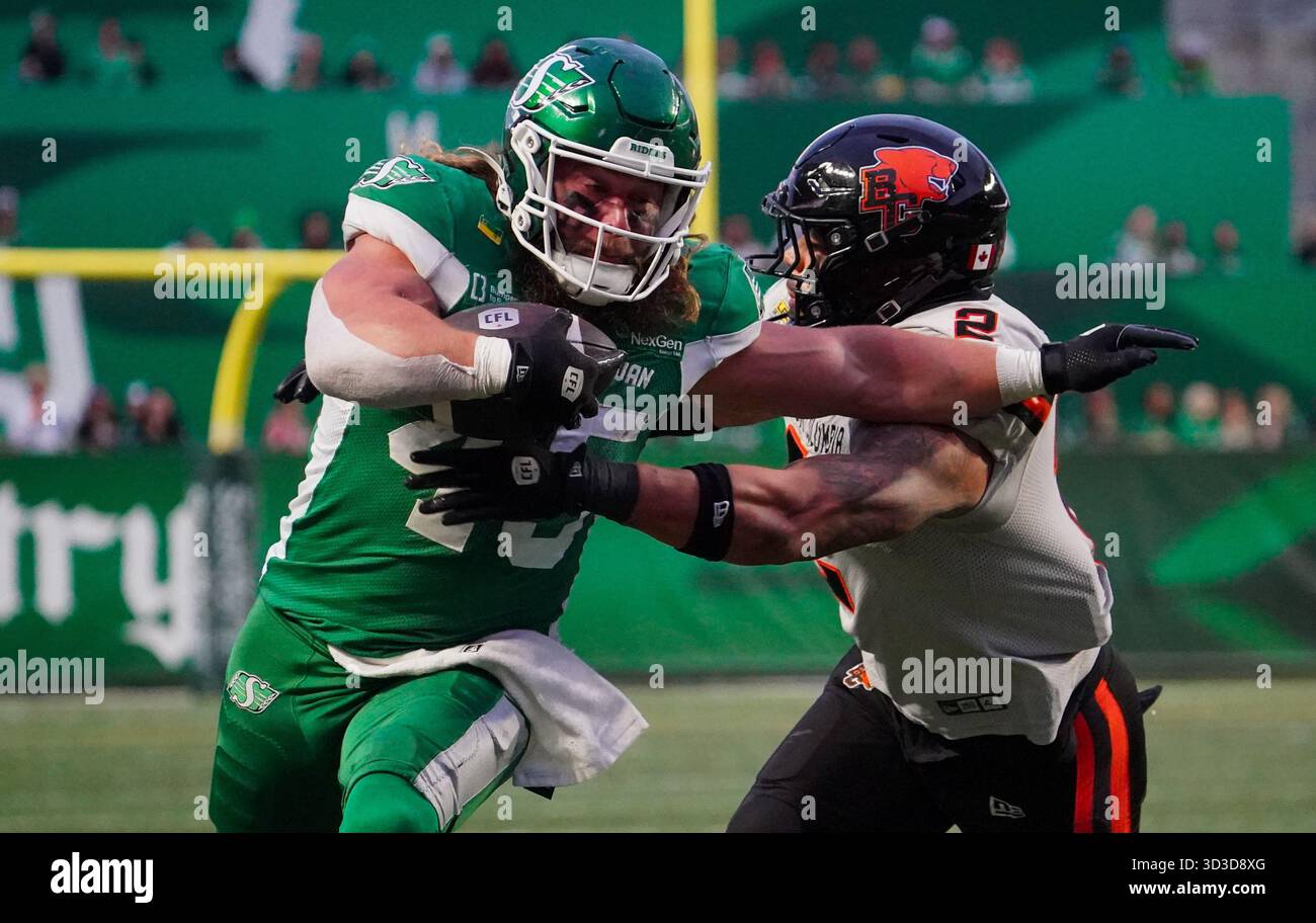 Saskatchewan Roughriders running back A.J. Ouellette (45) runs the ...