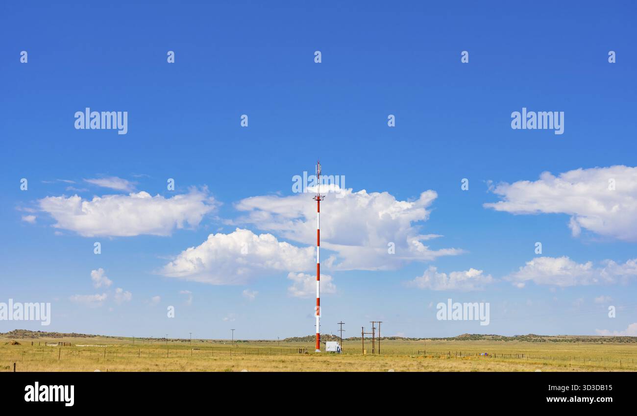 Red and White Cell Phone Tower in the countryside of South Africa ...