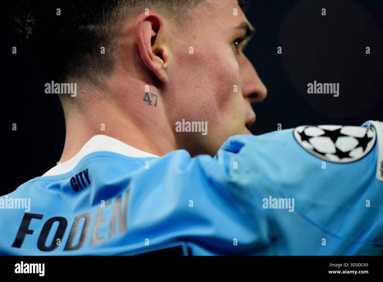 Manchester City's Phil Foden with his squad number tattooed on his neck ...