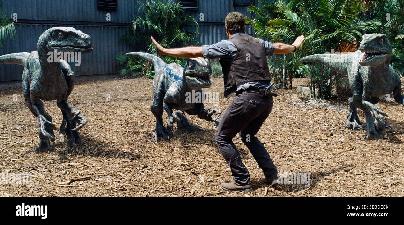 JURASSIC WORLD 2015 Universal Pictures film with Chris Pratt as Owen ...