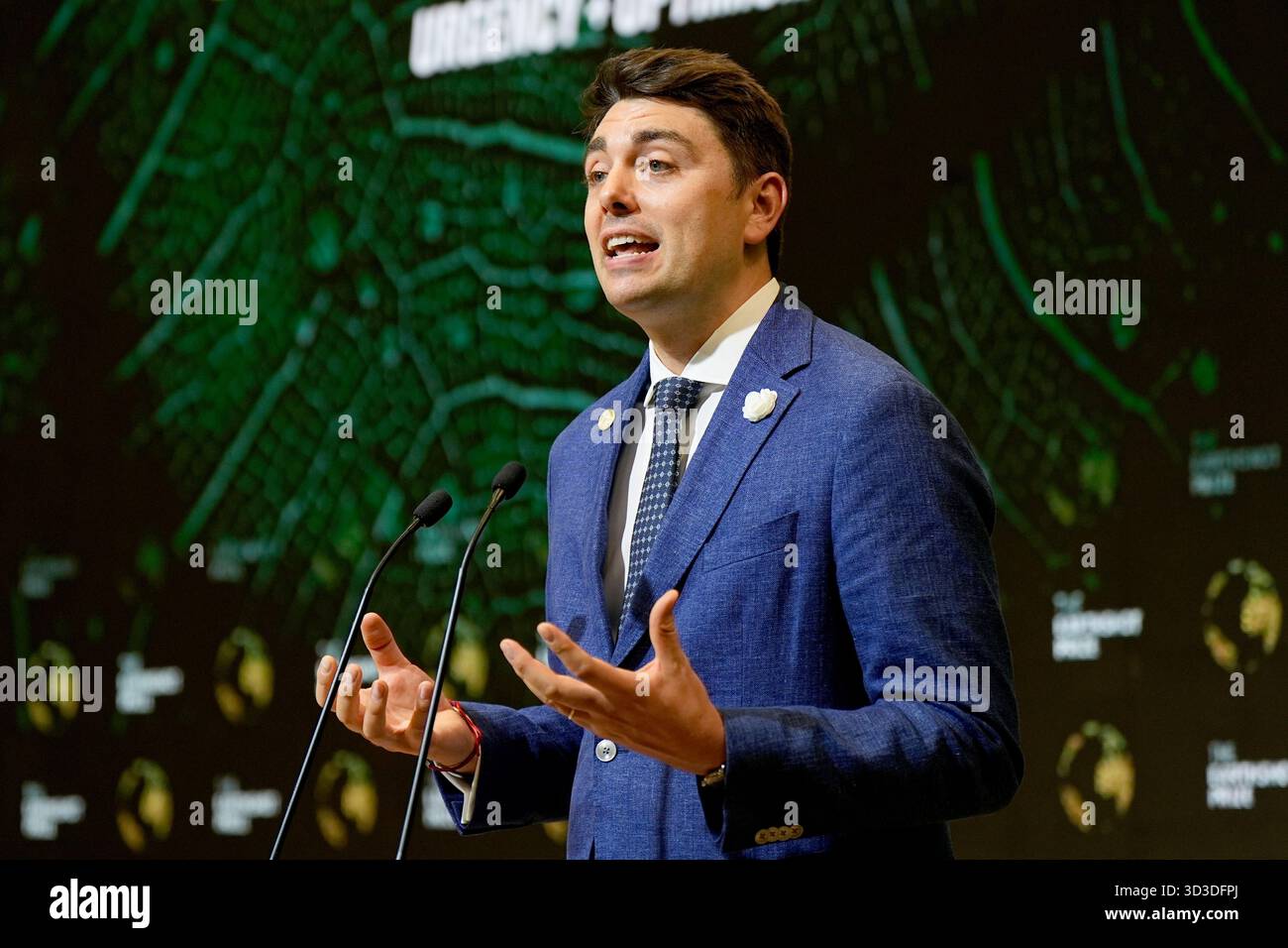 CEO and Founder of Matter, Adam Root, speaks at the Earthshot Prize ...