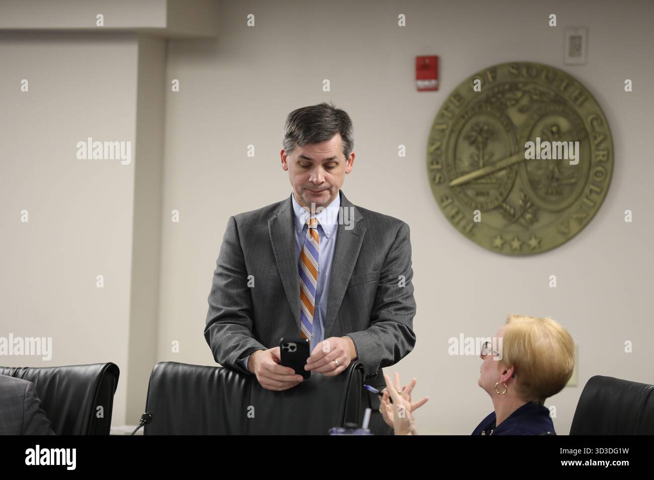 Republican South Carolina Sen. Shane Massey waits for the start of a ...