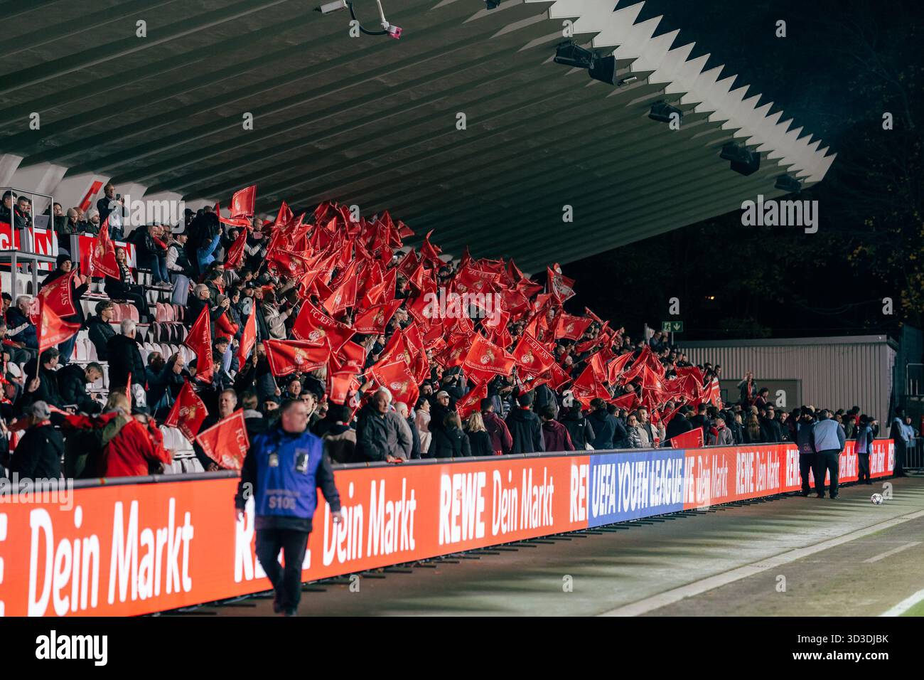 Cologne, Germany, November 5th 2025 Fans on the stands waving flags ...