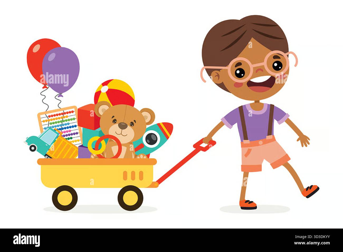 Pulling wagon Cut Out Stock Images & Pictures - Alamy