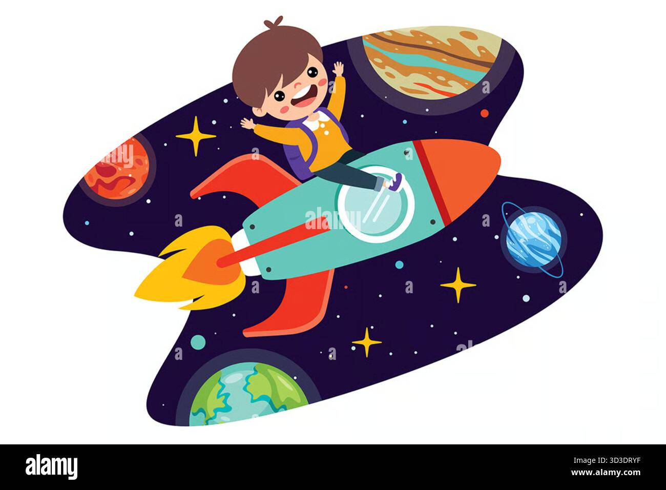 Rocket planets in outer Cut Out Stock Images & Pictures - Alamy