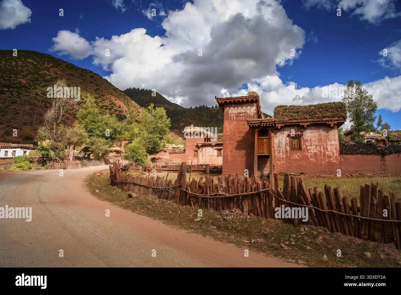 Traditional tibetan home in one of the small tibetan villages, Eastern ...