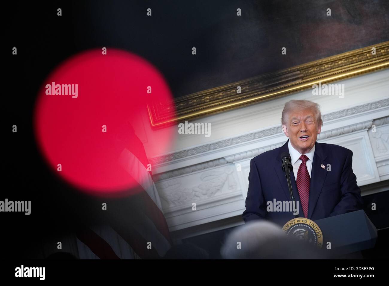 United States President Donald J Trump delivers remarks at the ...