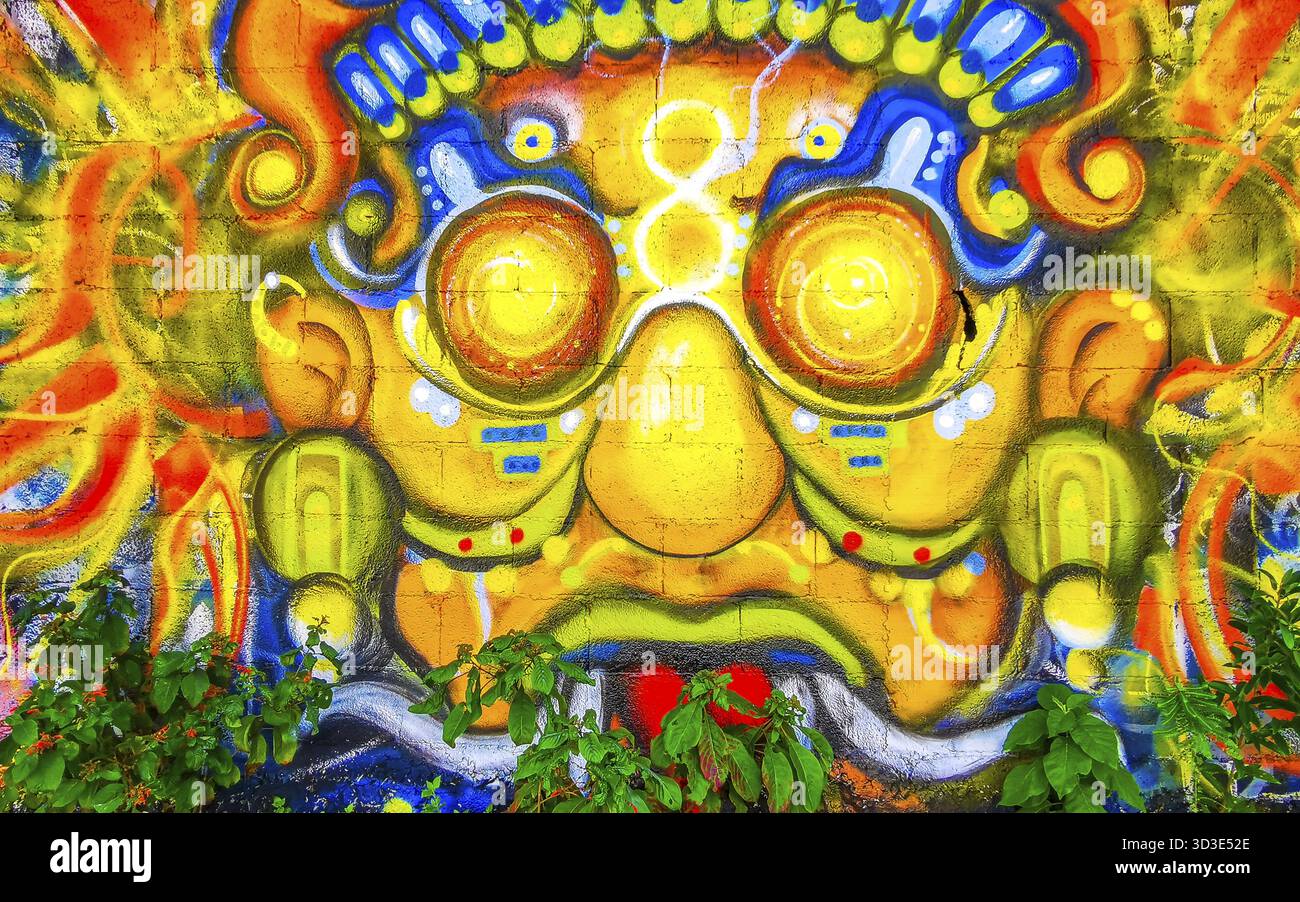 Playa del Carmen Quintana Roo Mexico 06. November 2024 Artistic walls ...