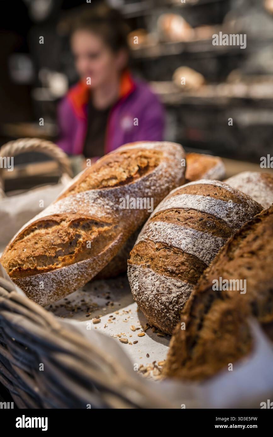 Flam, Norway - October 2017 : Fresh loaves of delicioushome made bread ...