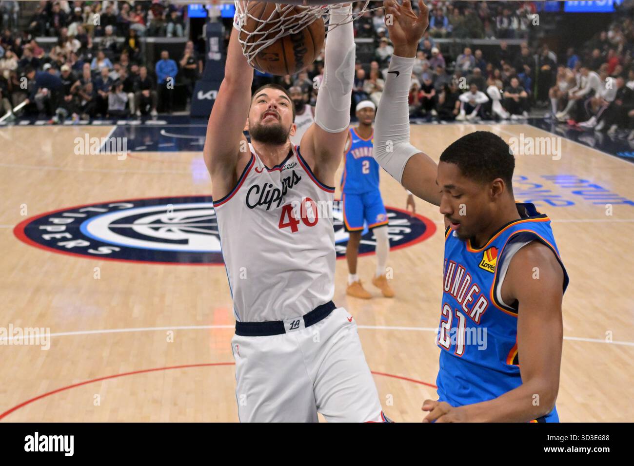 Los Angeles Clippers center Ivica Zubac dunks over Oklahoma City ...