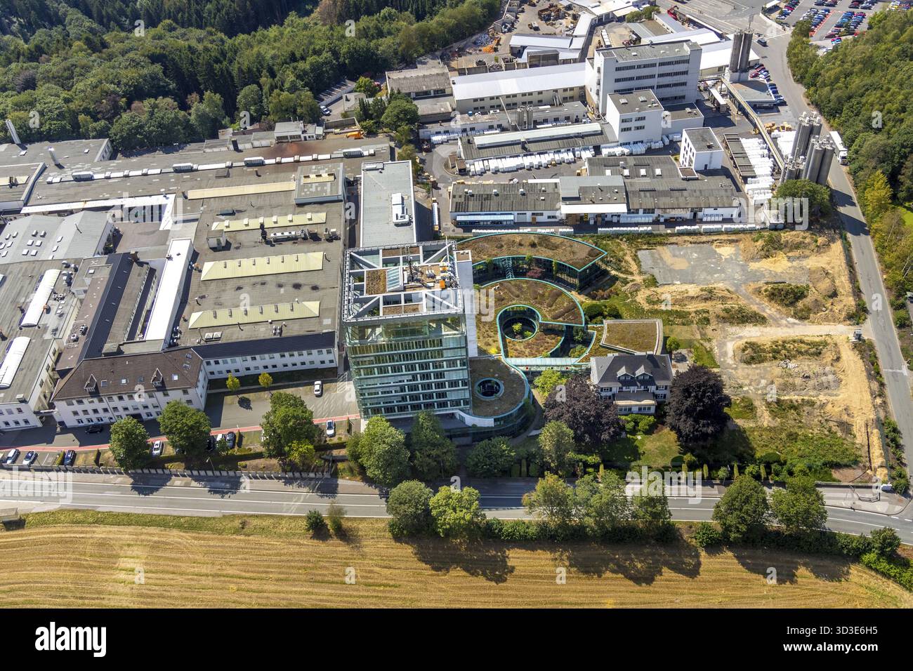 Aerial view, company premises dormakaba, Breckerfelder Strasse, new ...