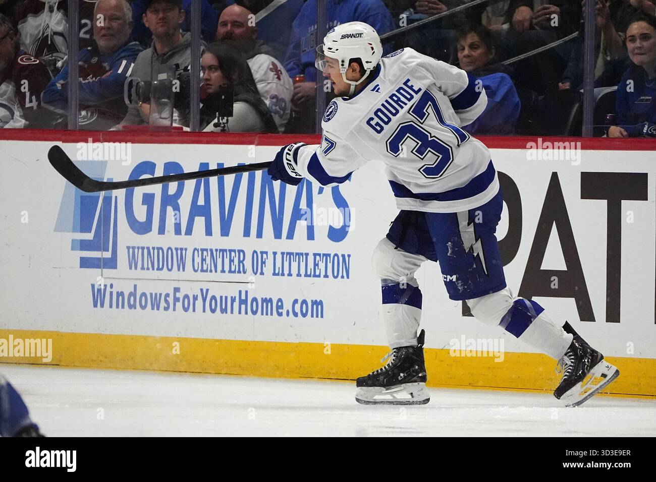 Tampa Bay Lightning center Yanni Gourde (37) in the first period of an ...