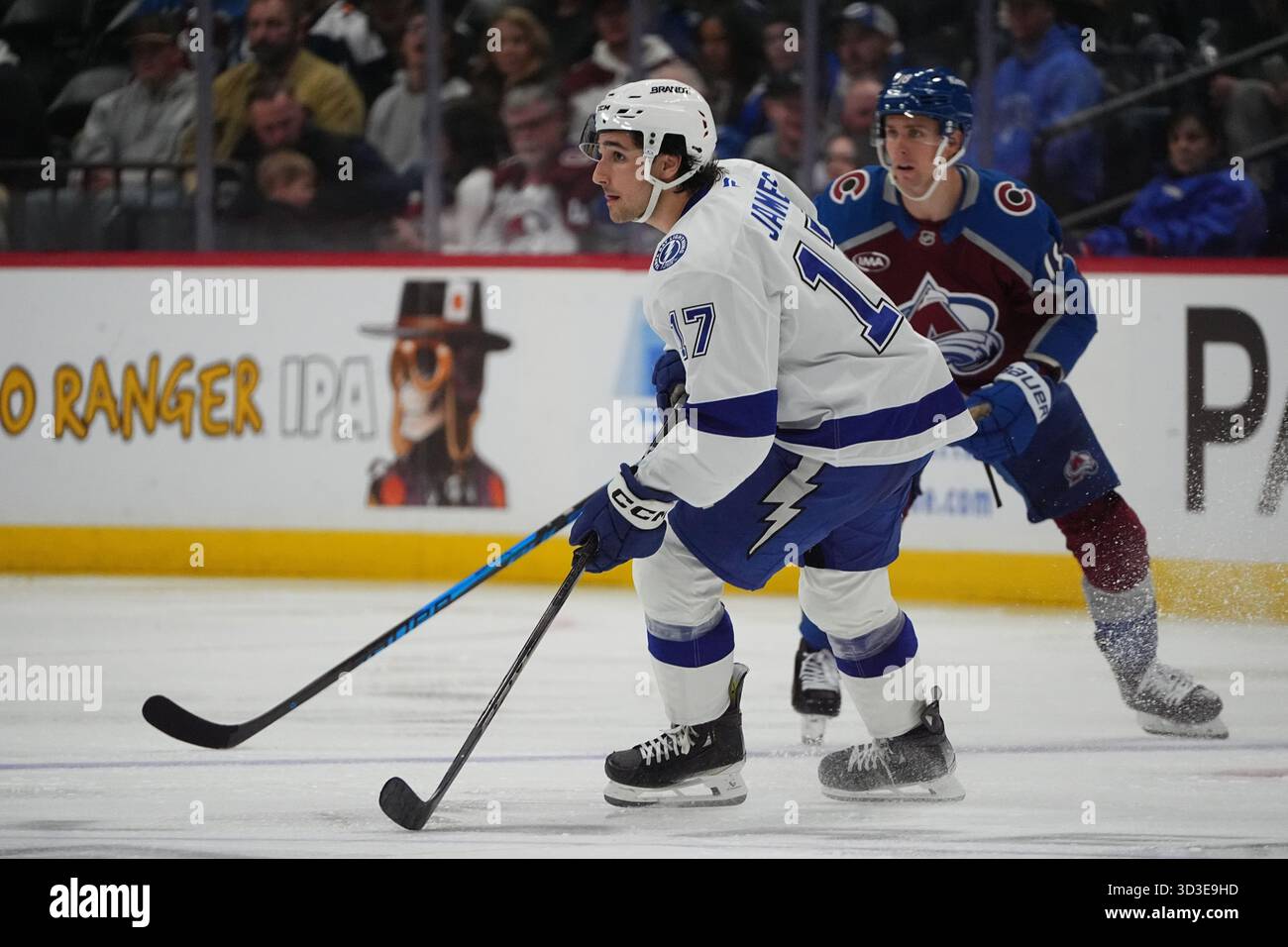 Tampa Bay Lightning center Dominic James (17) in the third period of an ...
