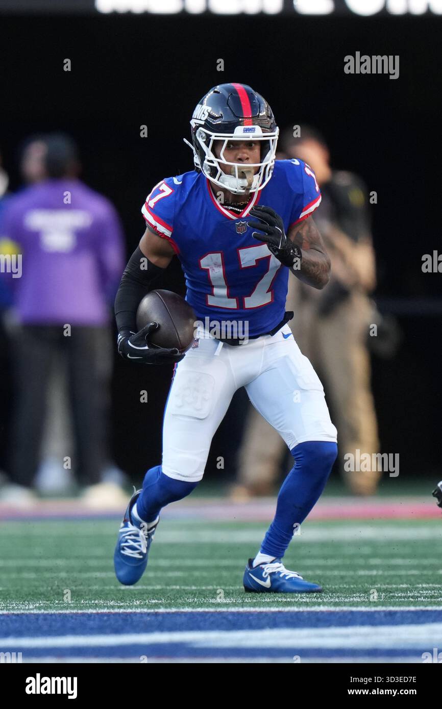 New York Giants wide receiver Wan'Dale Robinson (17) runs after a catch ...